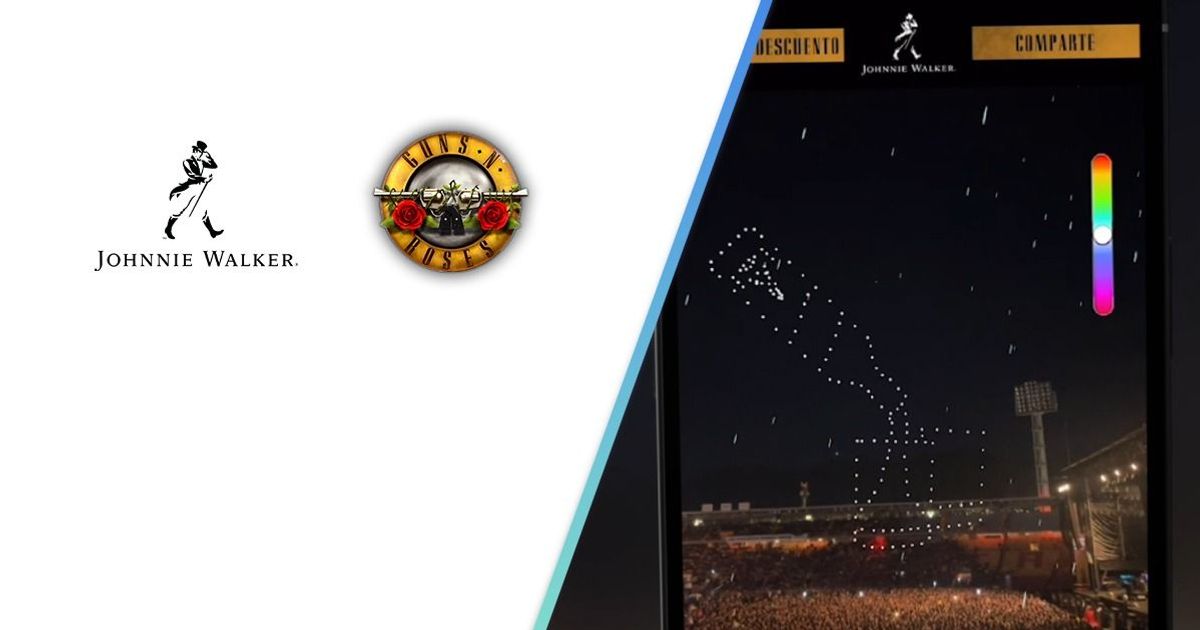Johnnie Walker & Guns n Roses AR Lightshow | Aircards Studio | 8th Wall