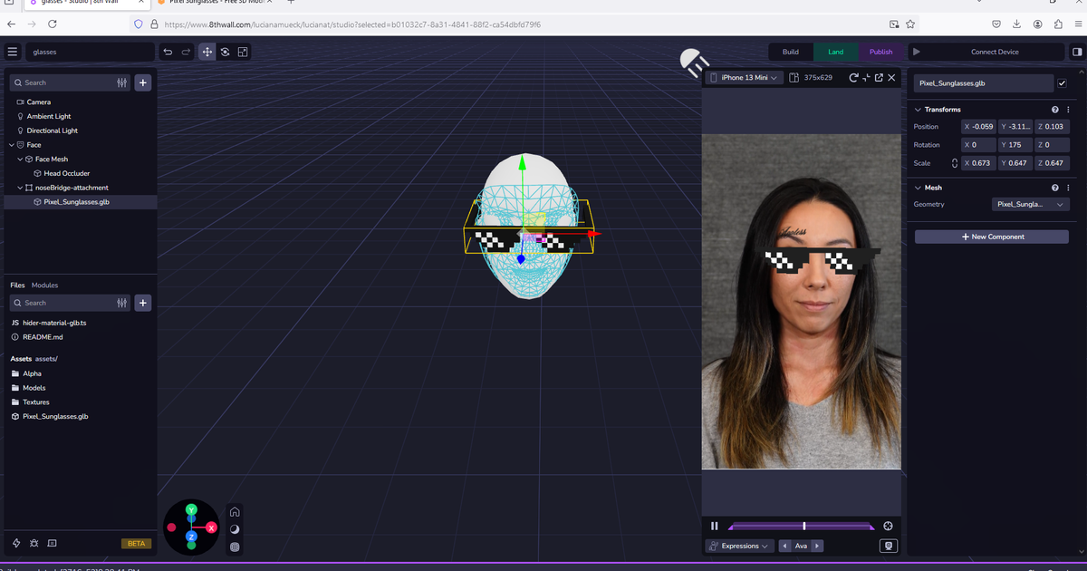Niantic Studio - Face Effects | Luciana - XR Developer | 8th Wall