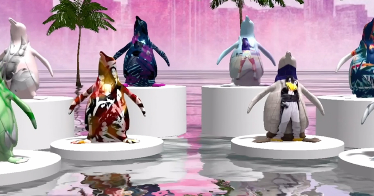 Original Penguin AR Art Gallery & NFT Auction | BAJIBOT | 8th Wall